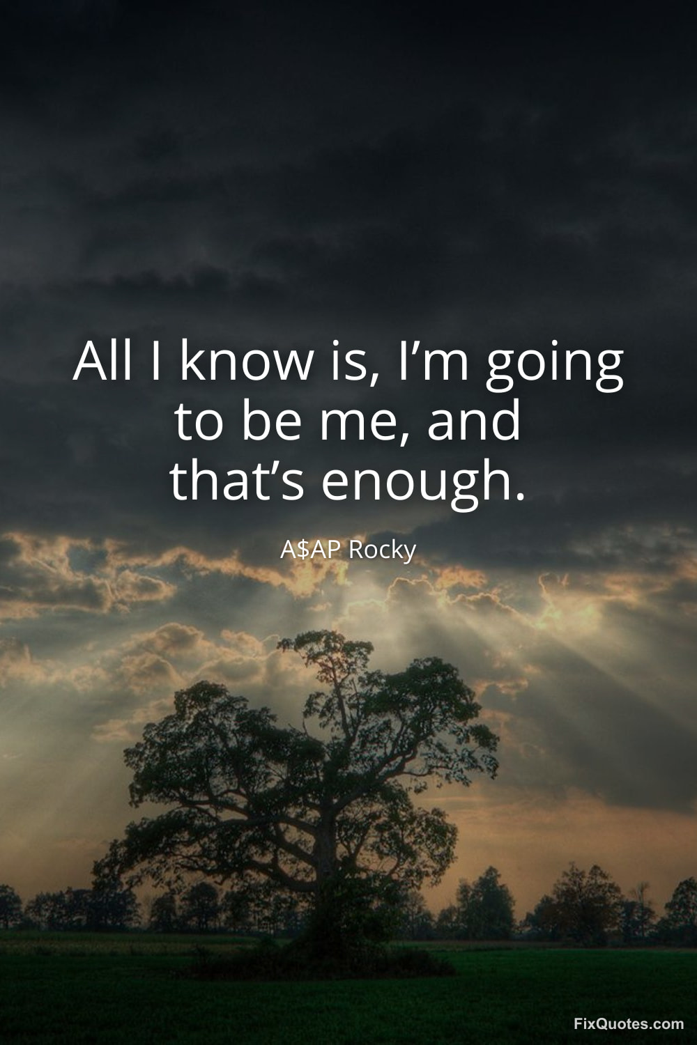 All I know is, I’m going to be me, and that’s... - A$AP Rocky