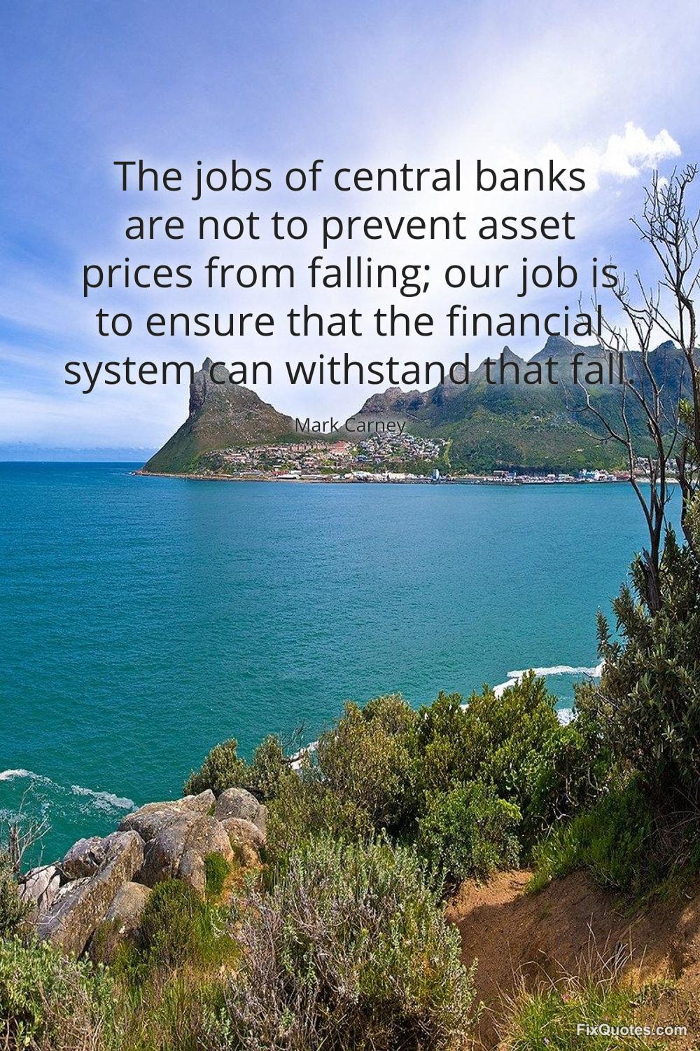 The jobs of central banks are not to prevent... - Mark Carney