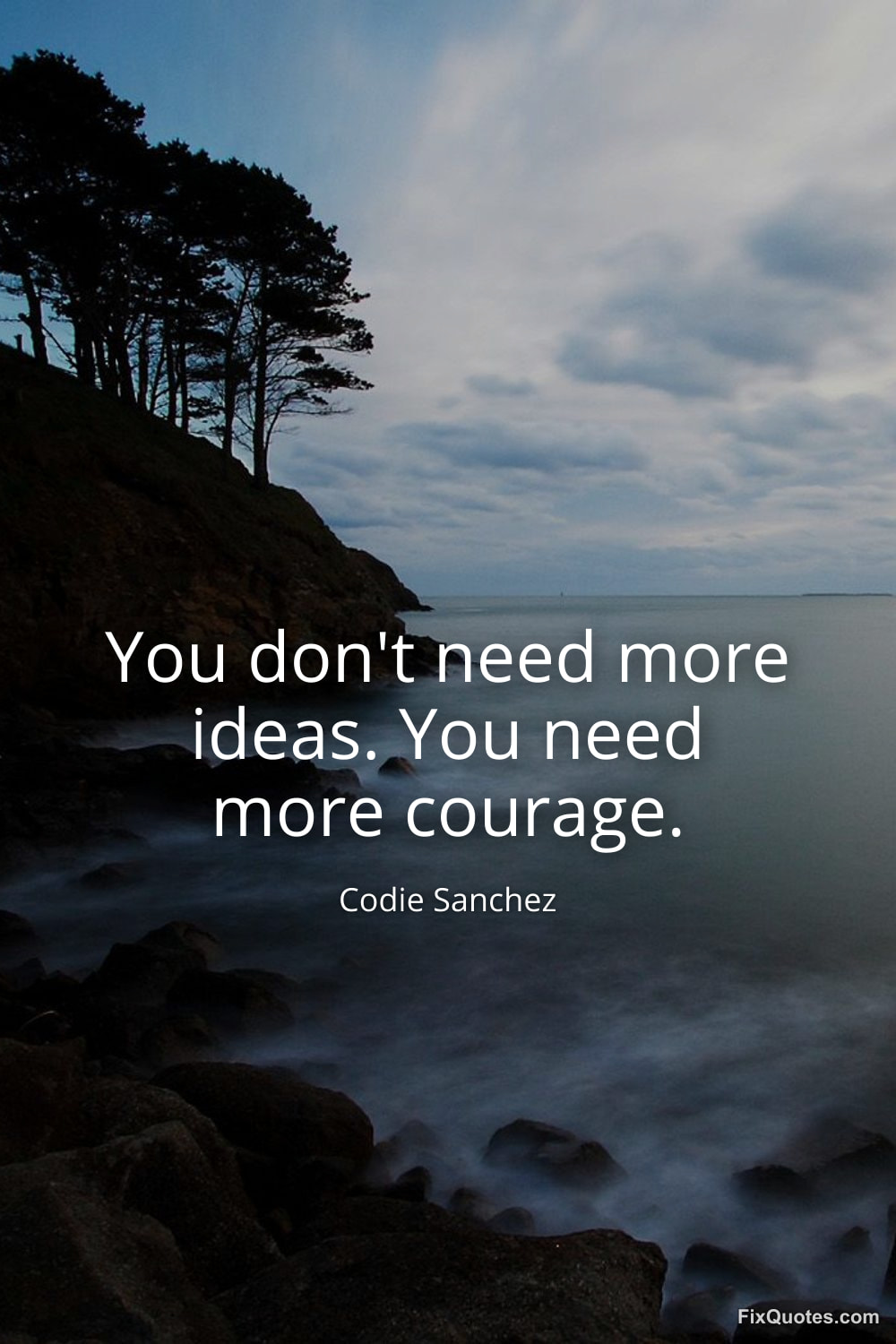 Codie Sanchez Quote: Courage Over More Ideas, Not More Plans