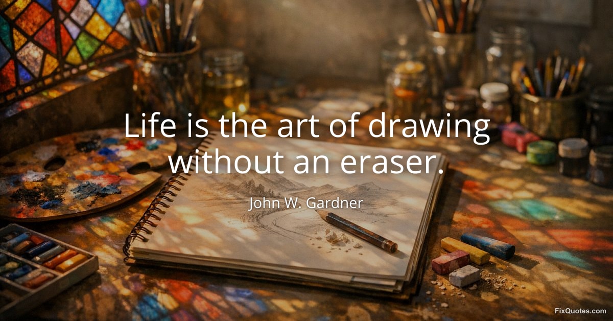 Life is the Art of Drawing Without an Eraser - John W Gardner