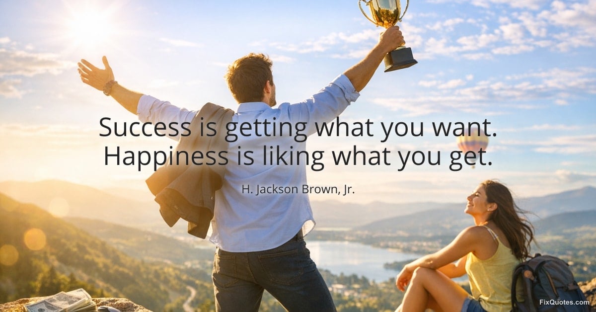 Success vs Happiness: H Jackson Brown Jr Quote