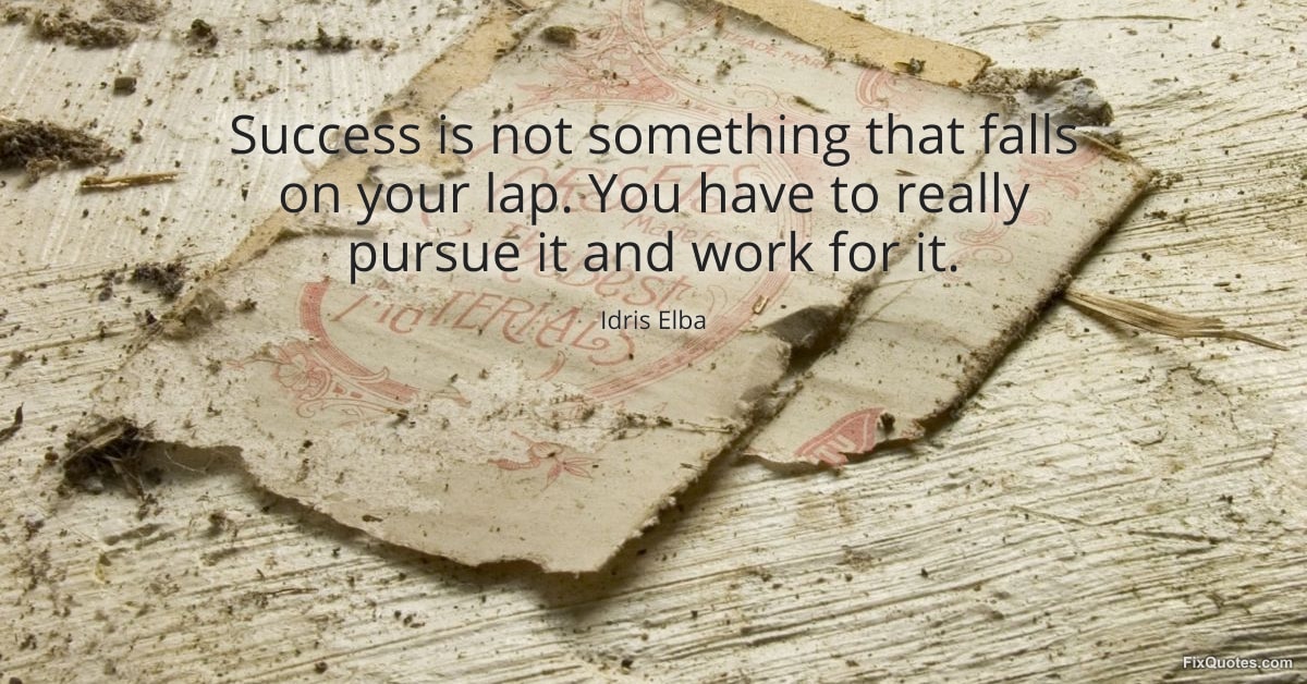 Success is not something that falls on your... - Idris Elba