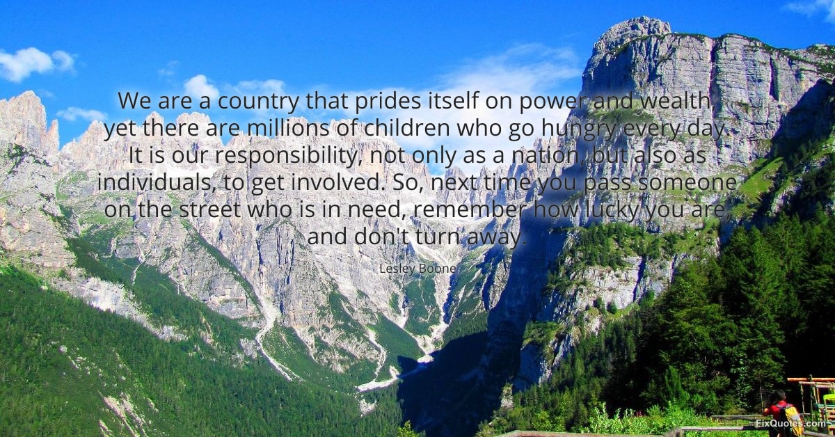 Hunger, Responsibility, and Not Turning Away