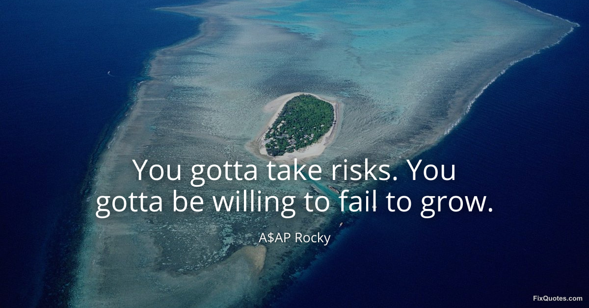 You gotta take risks. You gotta be willing to... - A$AP Rocky